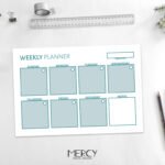 Cute Weekly Planner Printable, A4 and Letter • Mercy Digital Designs