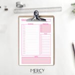 Cute Daily Planner Printable, A4 and Letter • Mercy Digital Designs