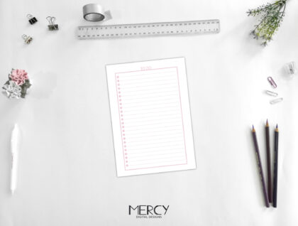 A5 To Do List Printable Pastel Set • Mercy Digital Designs