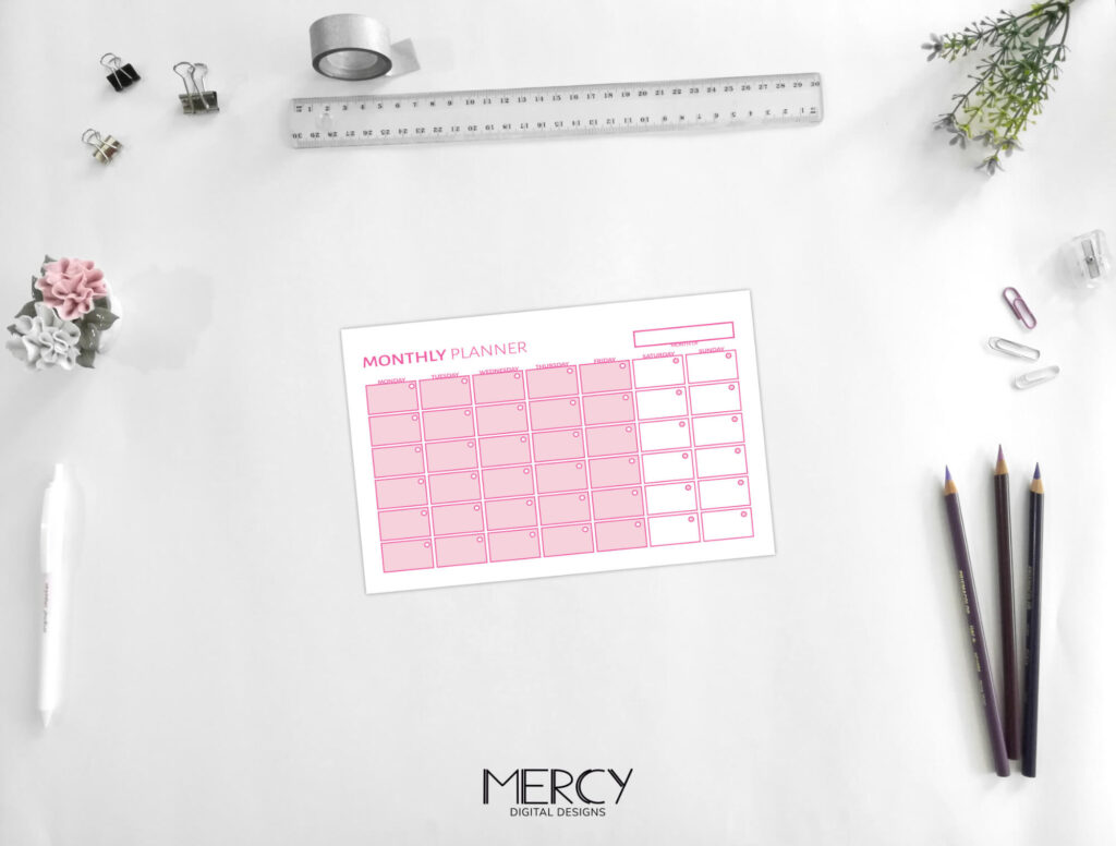 Printable Half Monthly Planner Cute Set • Mercy Digital Designs