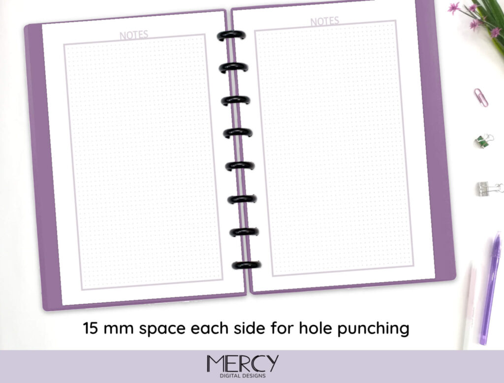 Half Printable Notes Page Pastel Set • Mercy Digital Designs