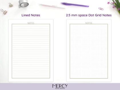 Pastel Printable Notes Page, A4 and US Letter • Mercy Digital Designs