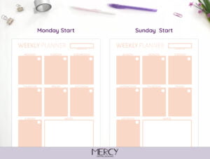 A5 Vertical Weekly Planner Printable Pastel • Mercy Digital Designs