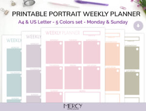 Cute Landscape Daily Planner Printable, A4 and Letter • Mercy Digital ...