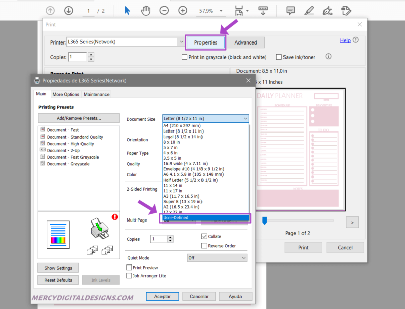How to Print A5 Planner Inserts • Mercy Digital Designs