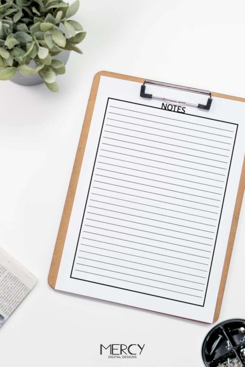 Downloadable Notes Page Free Printable • Mercy Digital Designs