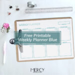 Printable Weekly Planner Blue Free • Mercy Digital Designs