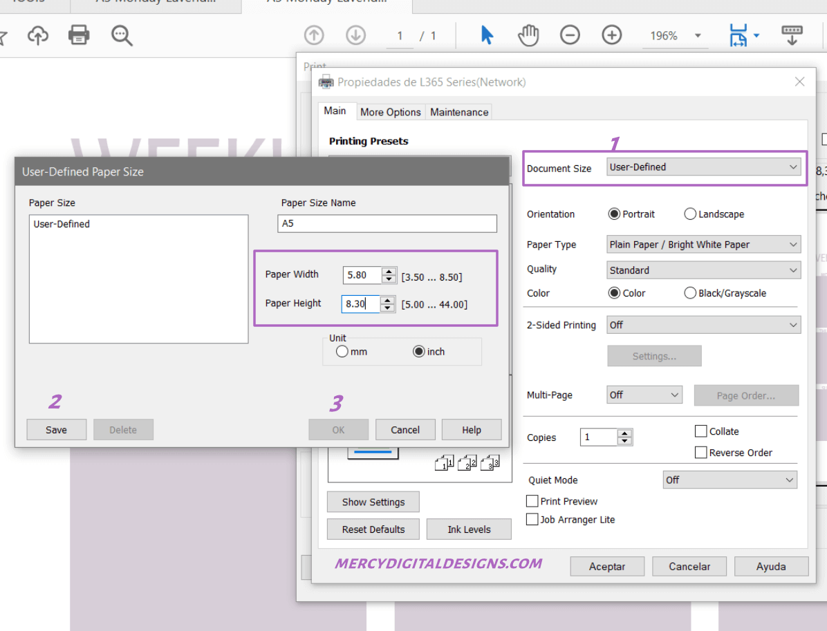 How to Print A5 Planner Inserts • Mercy Digital Designs