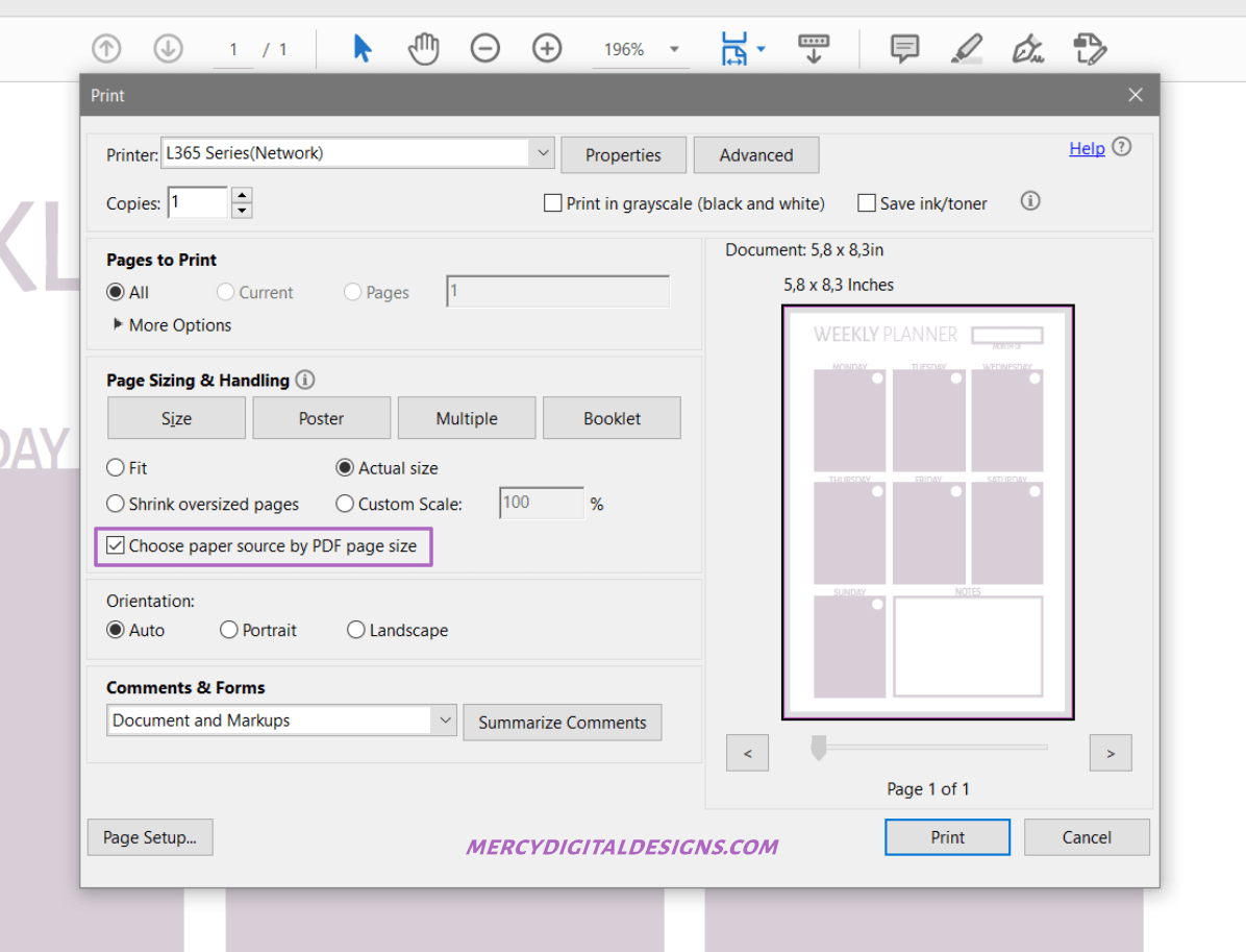 How to Print A5 Planner Inserts • Mercy Digital Designs