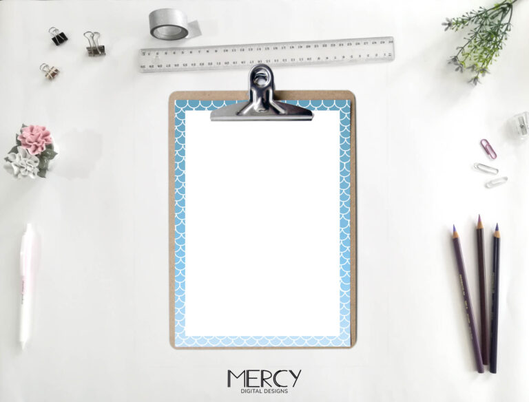 Printable Stationery Borders Paper, Colorful Waves • Mercy Digital Designs