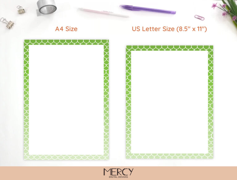 Printable Stationery Borders Paper, Colorful Waves • Mercy Digital Designs