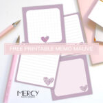 Free Printable Memo Pads Mauve Heart • Mercy Digital Designs