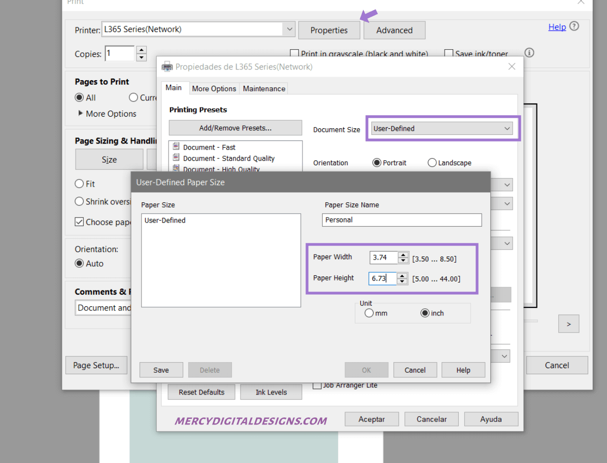 How to Print Personal Planner Inserts • Mercy Digital Designs