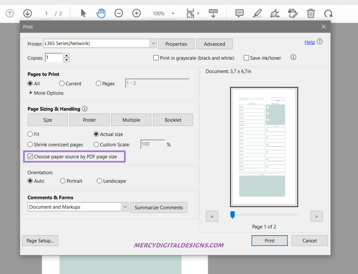 How to Print Personal Planner Inserts • Mercy Digital Designs