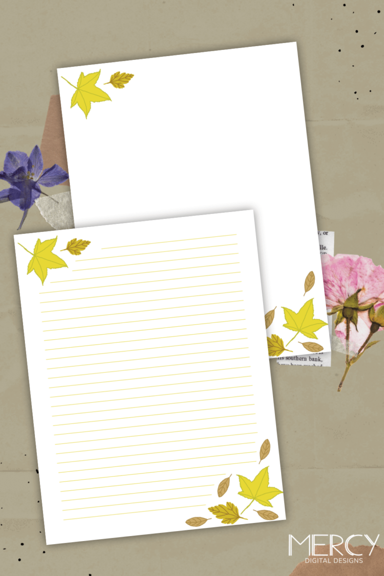 Free Printable Autumn Writing Paper • Mercy Digital Designs