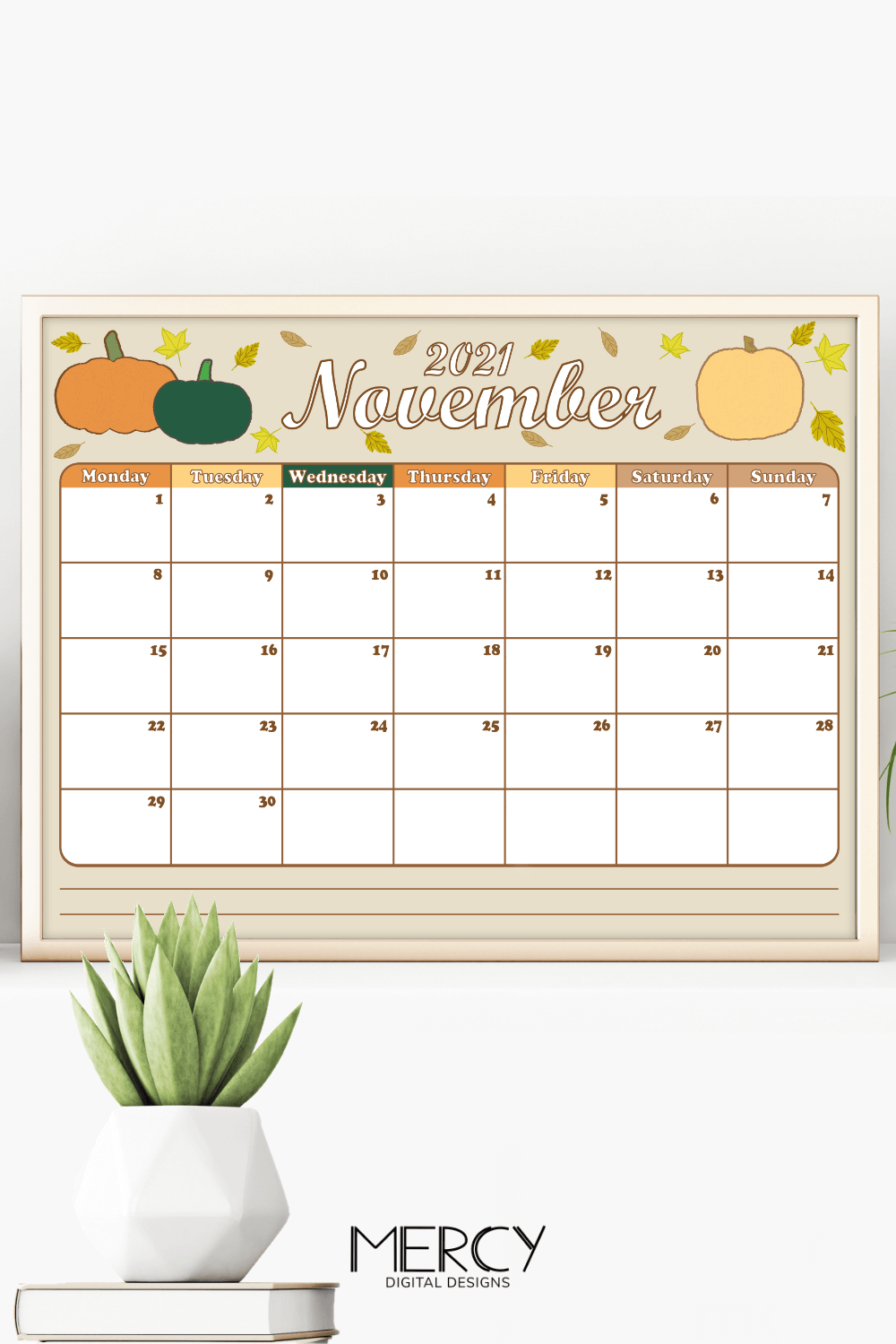 Printable November 2021 Calendar Free • Mercy Digital Designs