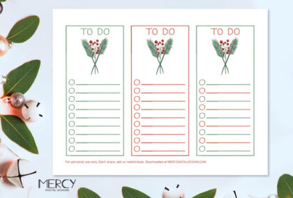 Christmas To Do List Printable Free • Mercy Digital Designs