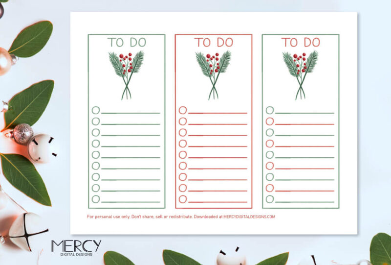 Christmas To Do List Printable Free • Mercy Digital Designs