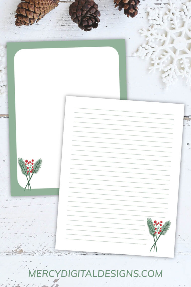 Free Christmas Writing Paper Printable • Mercy Digital Designs