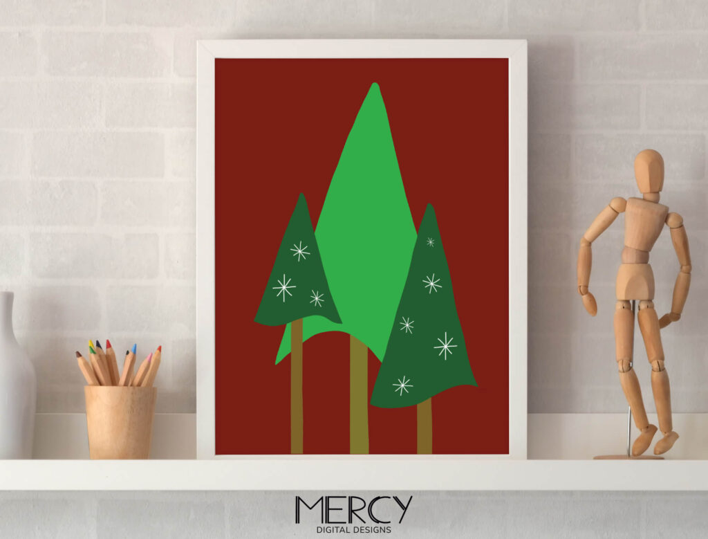 Christmas Tree Wall Art Printable • Mercy Digital Designs