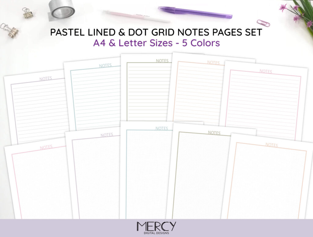 Printable Life Planner Pastel, Essentials Bundle • Mercy Digital Designs