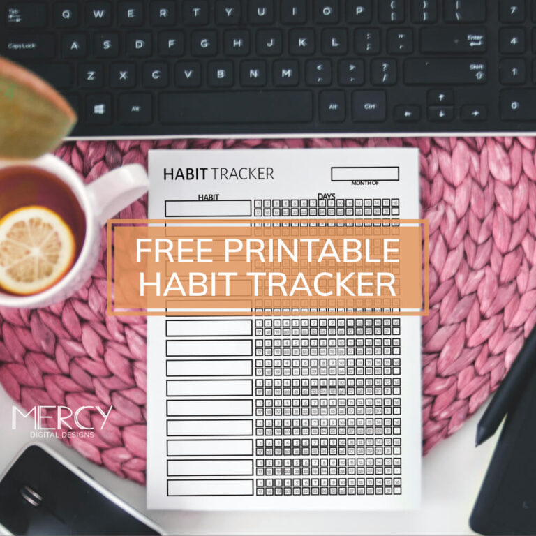 Free Printable Habit Tracker • Mercy Digital Designs
