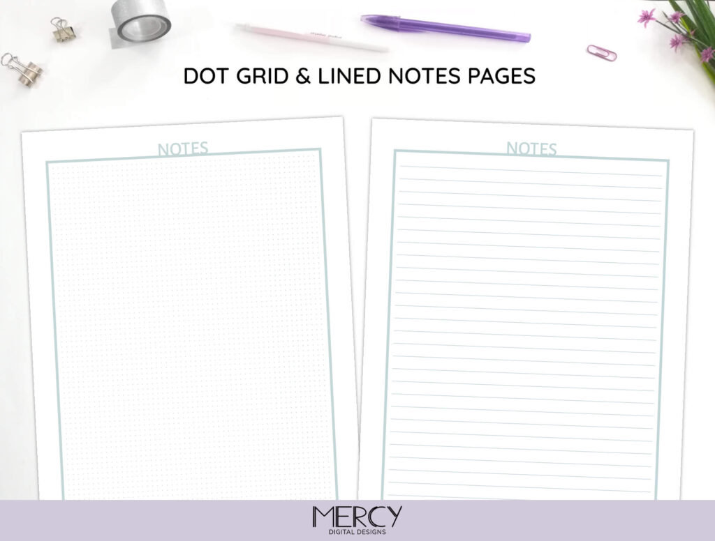Blue Printable Planner Bundle, Essentials Pack • Mercy Digital Designs