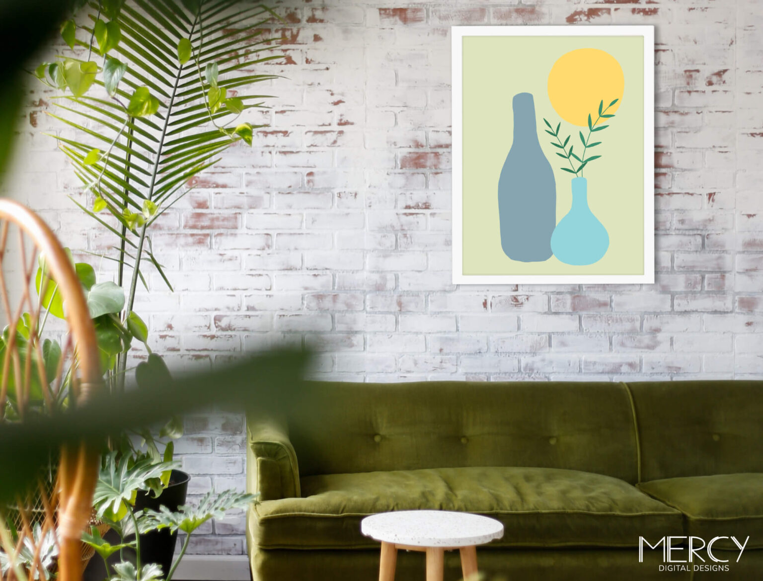 Blue Bottle Art Print Digital • Mercy Digital Designs