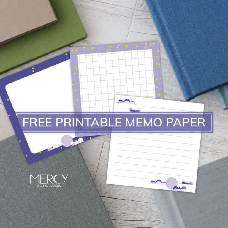Free Printable Memo Paper • Mercy Digital Designs