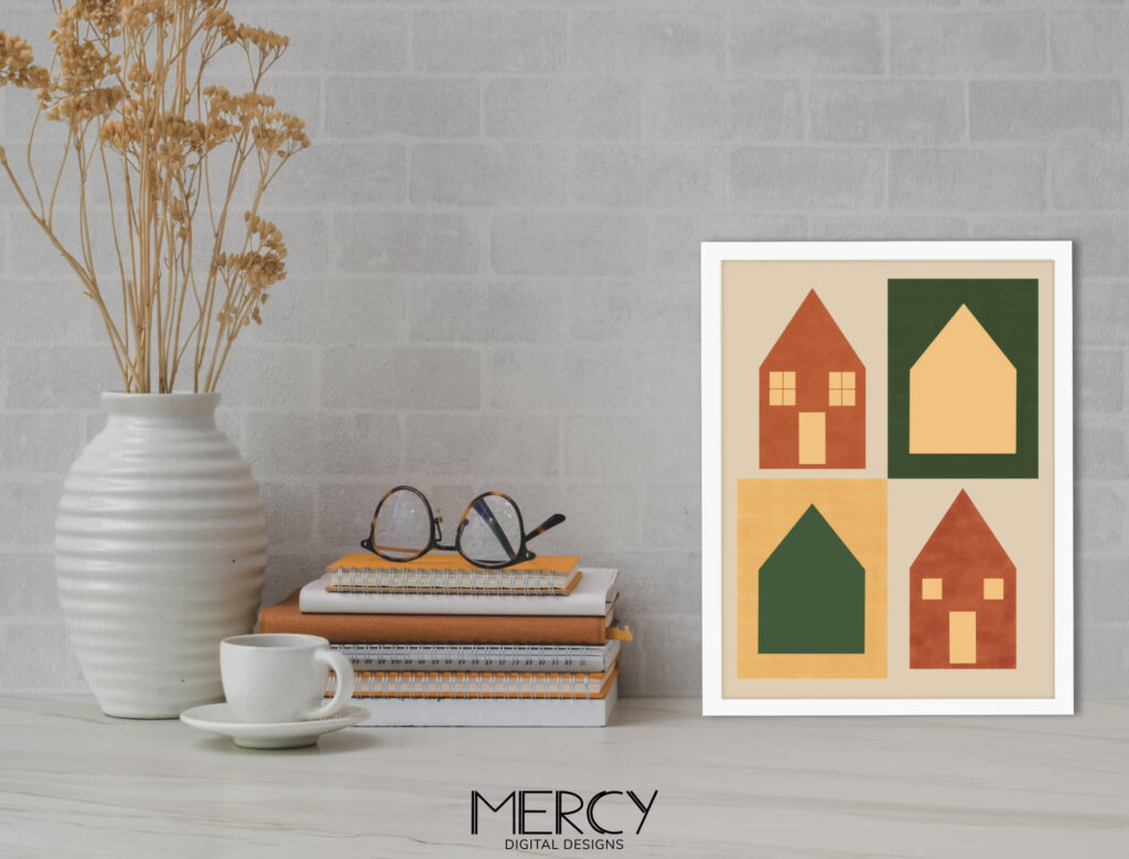 Abstract Houses Painting Printable • Mercy Digital Designs