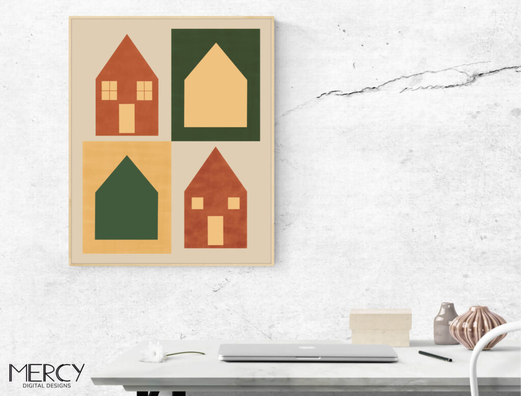 Abstract Houses Painting Printable • Mercy Digital Designs