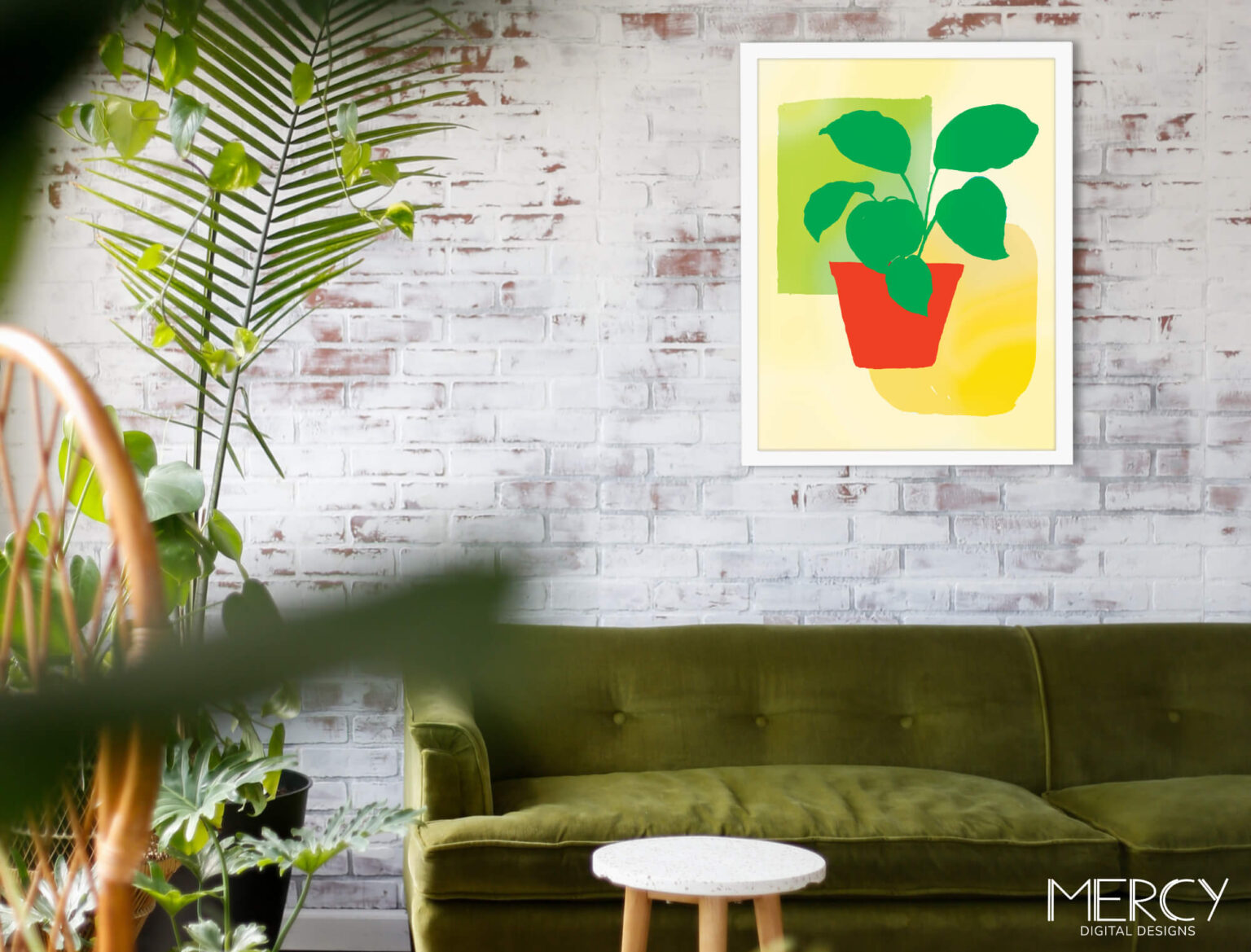 Plant Pot Abstract Wall Art Printable • Mercy Digital Designs