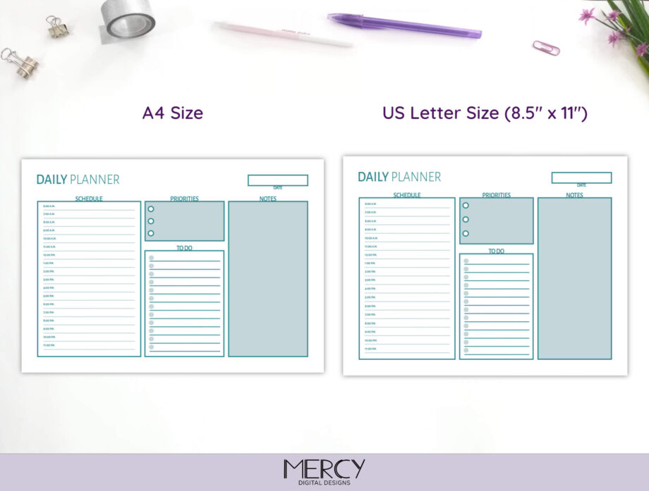 Printable Landscape Weekly Planner To Do List Pad A4 Size