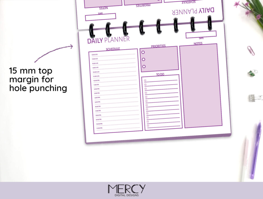 Cute Landscape Daily Planner Printable, A4 and Letter • MDD