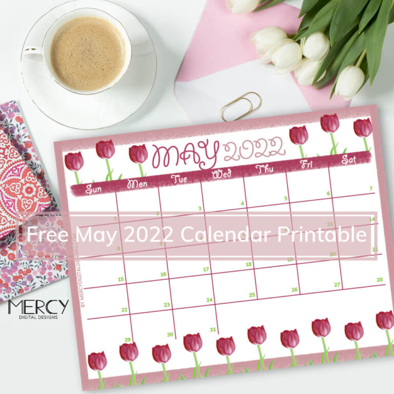 May 2022 Calendar Printable Free • Mercy Digital Designs