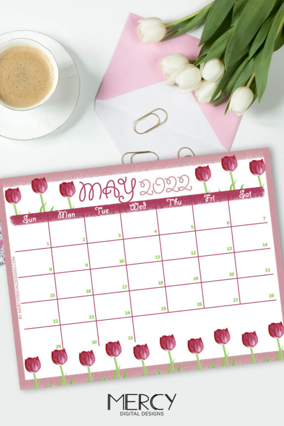 May 2022 Calendar Printable Free • Mercy Digital Designs