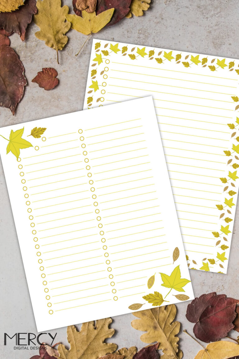 Printable To Do Lists Free: Autumn Leaves • Mercy Digital Designs