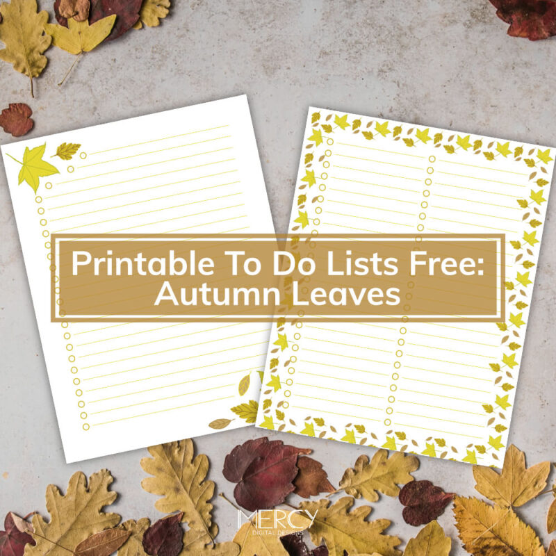 Printable To Do Lists Free: Autumn Leaves • Mercy Digital Designs