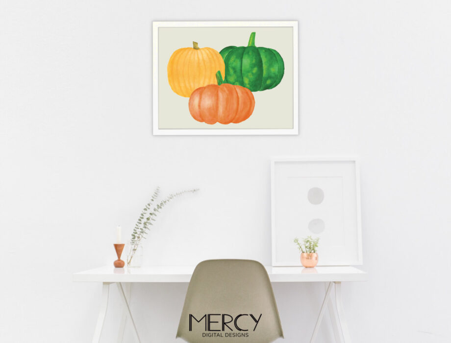 Printable Pumpkins Wall Art (Landscape) • Mercy Digital Designs