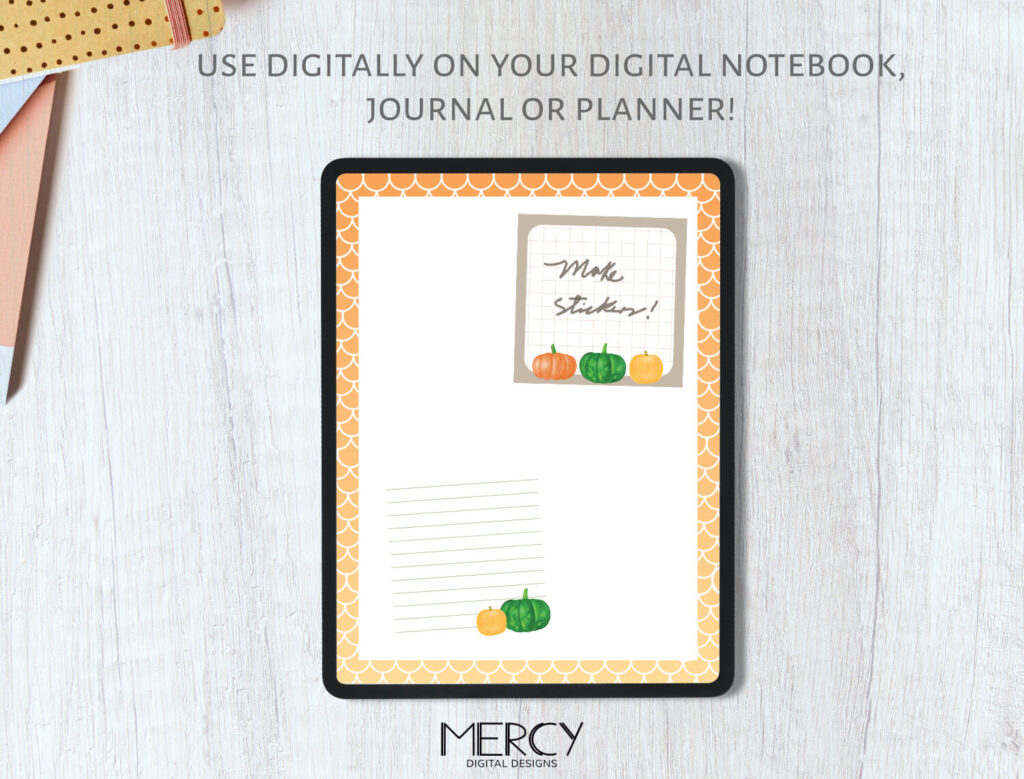 Pumpkins Memo Pad Printable • Mercy Digital Designs