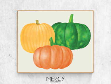 Printable Pumpkins Wall Art (Landscape) • Mercy Digital Designs