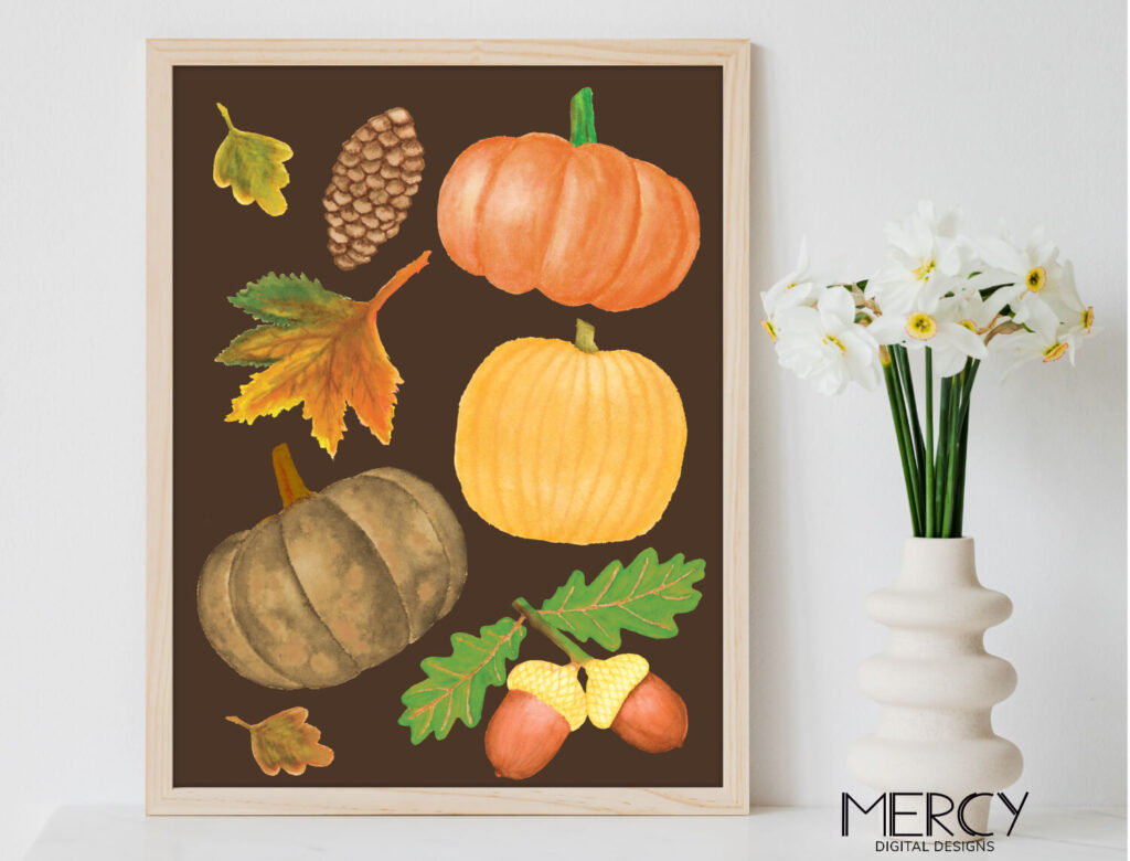 Autumn Elements Wall Art Printable • Mercy Digital Designs