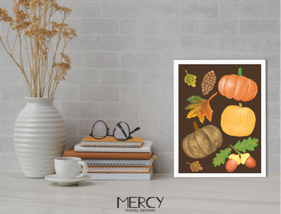 Autumn Elements Wall Art Printable • Mercy Digital Designs
