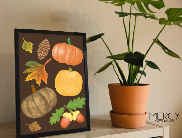 Autumn Elements Wall Art Printable • Mercy Digital Designs