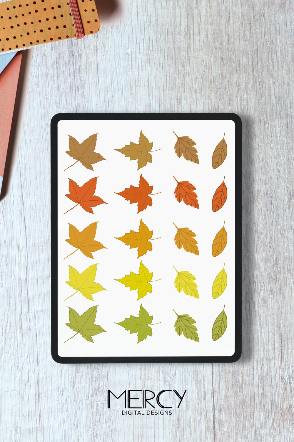 Digital Stickers Free: Cozy Autumn Leaves • Mercy Digital Designs