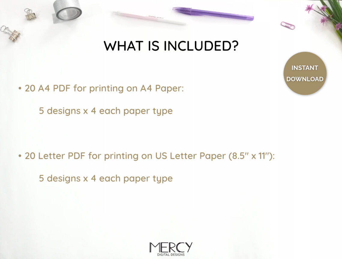 Acorn Writing Paper Printable • Mercy Digital Designs