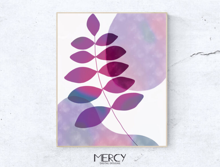 Purple Wall Art Abstract Printable • Mercy Digital Designs
