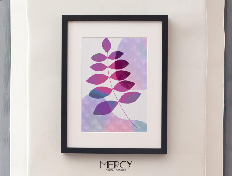 Purple Wall Art Abstract Printable • Mercy Digital Designs