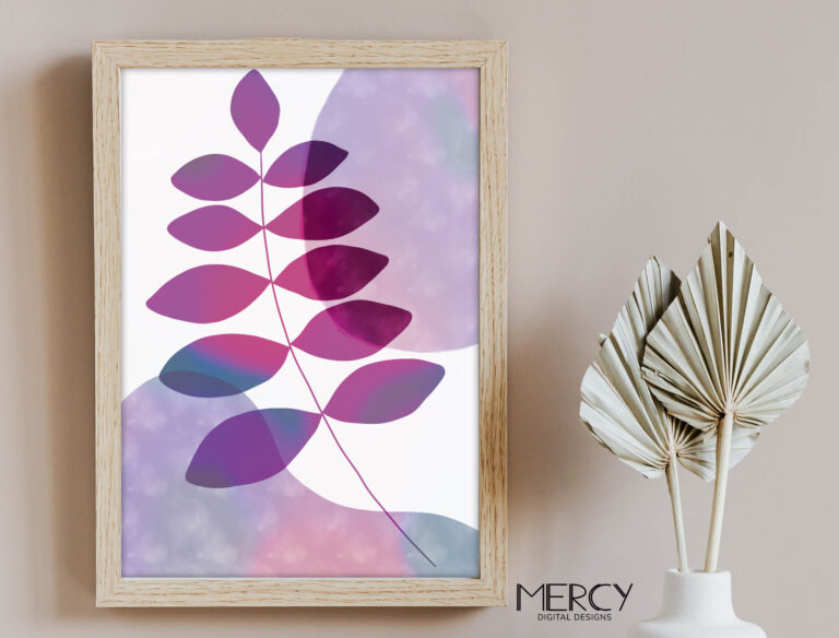 Purple Wall Art Abstract Printable • Mercy Digital Designs