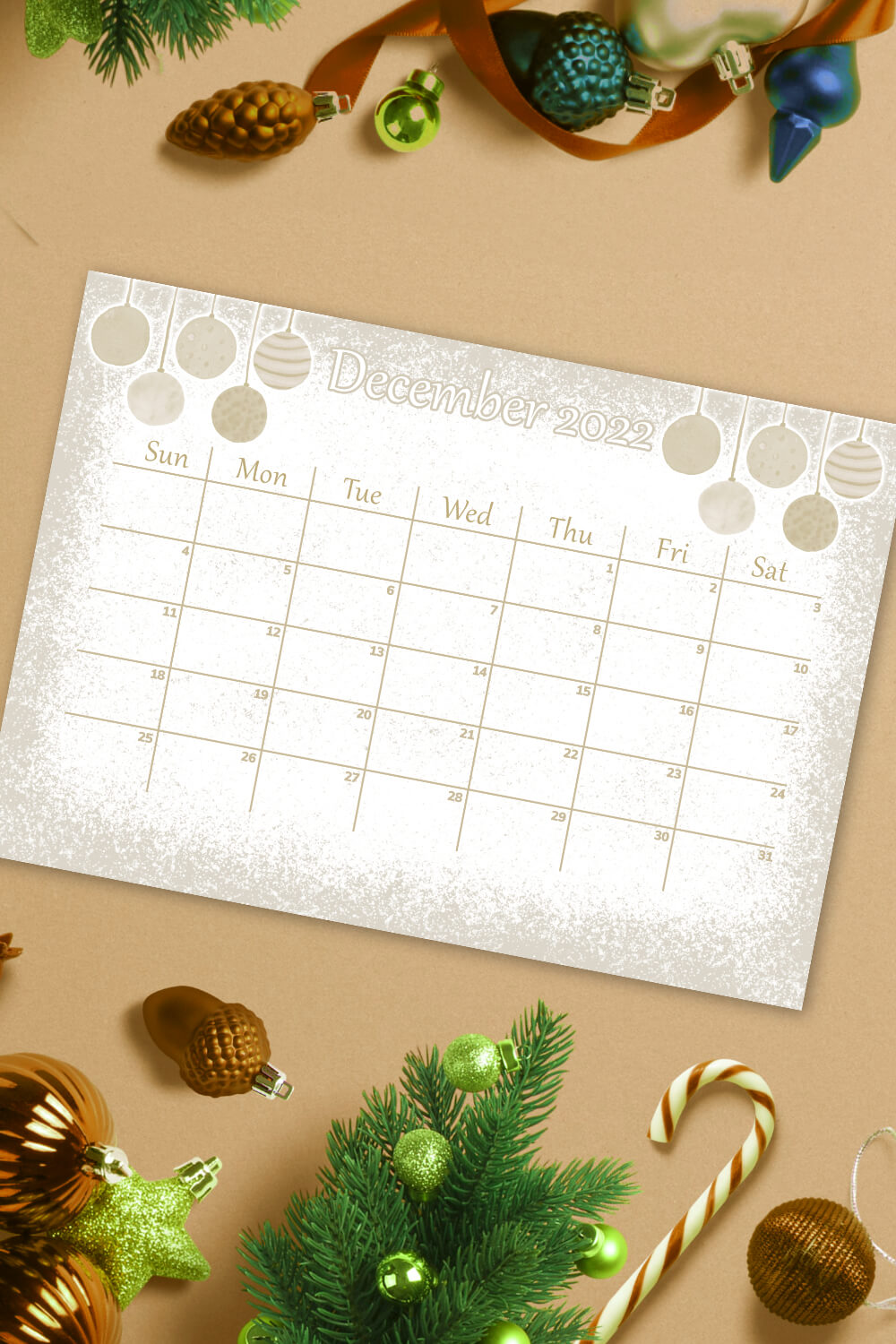 December 2022 Free Printable calendar • Mercy Digital Designs
